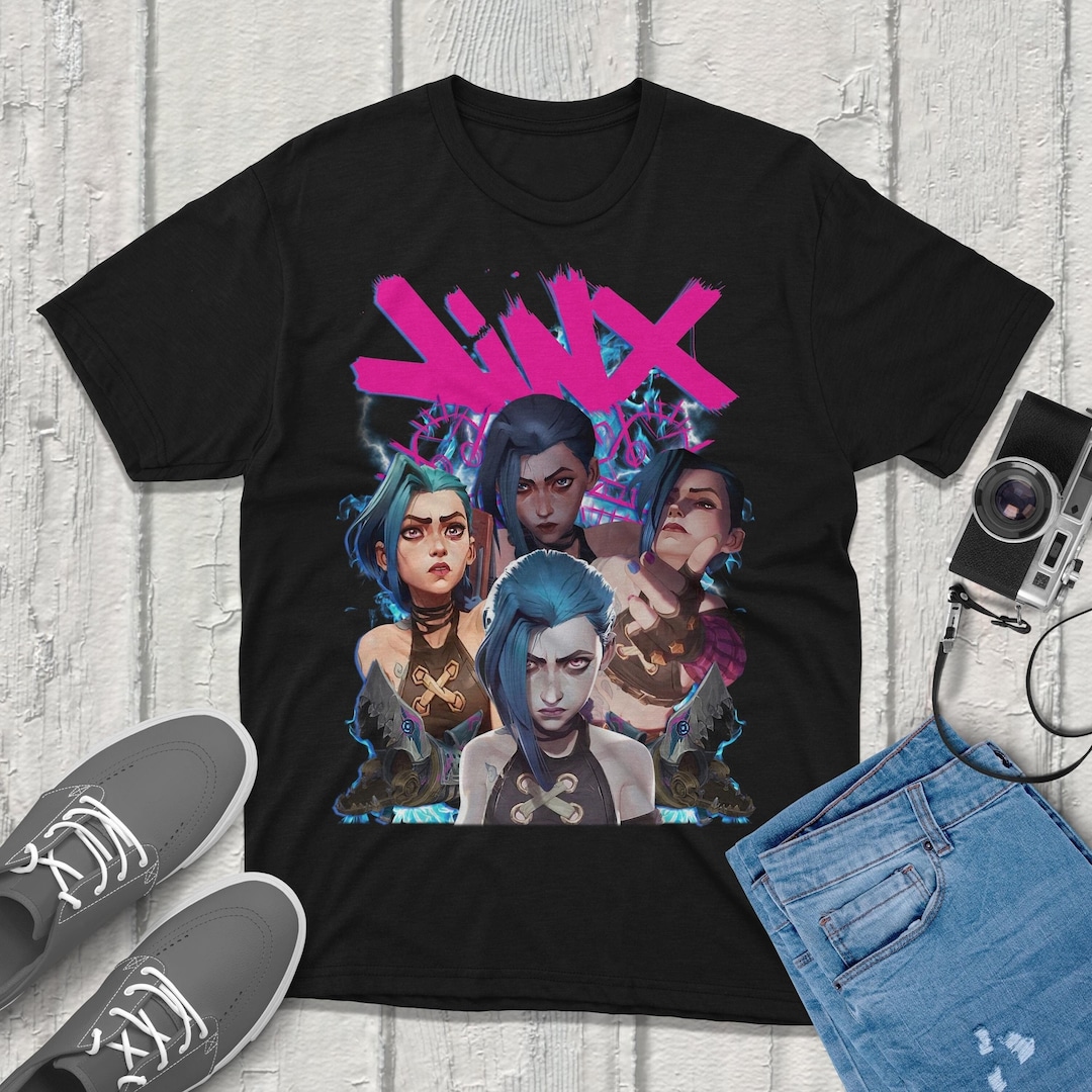 Jinx Arcane T-shirt Unisex Vintage Streetwear League of Legends Shirt ...