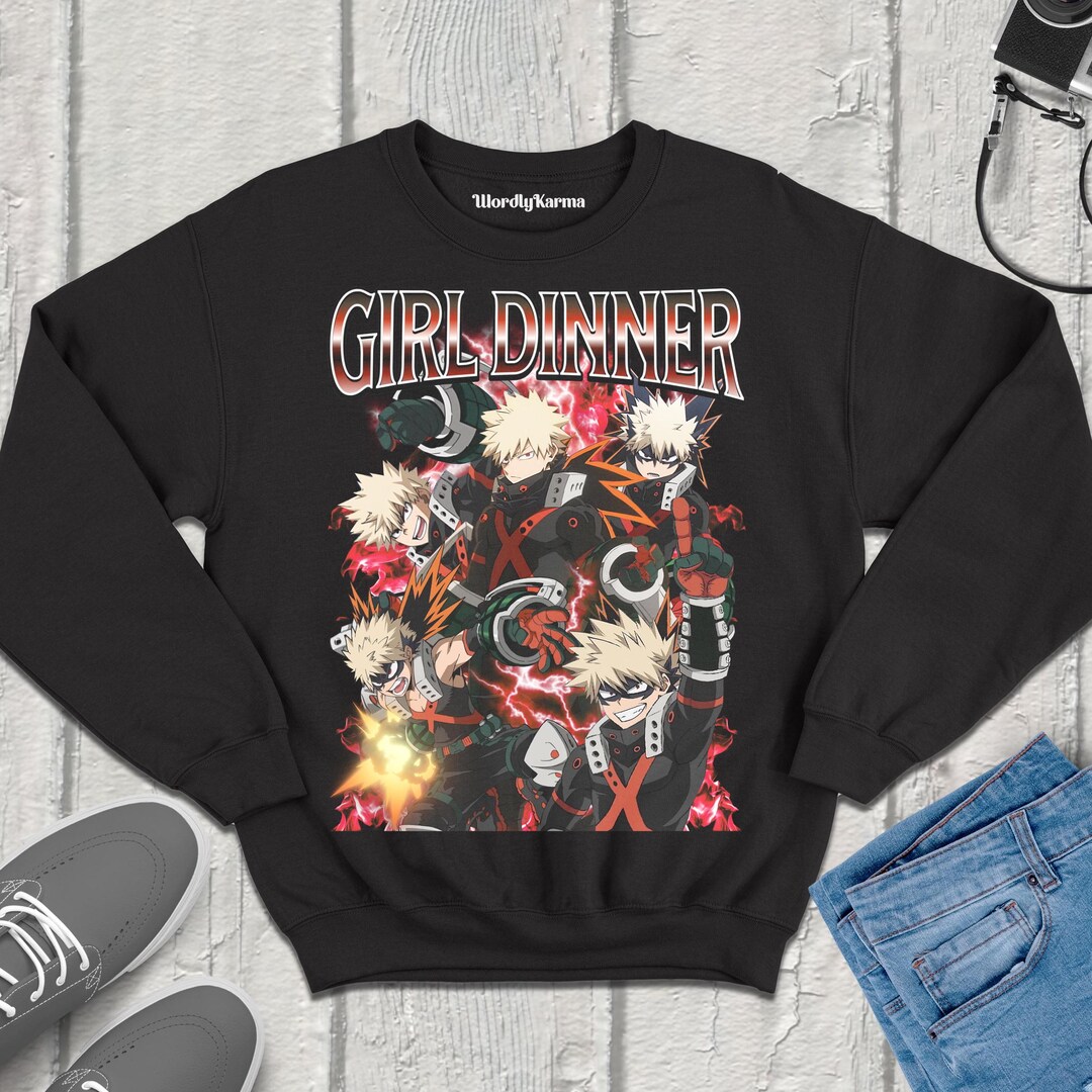 Katsuki Bakugo My Hero Academia Sweatshirt Vintage Streetwear Anime ...