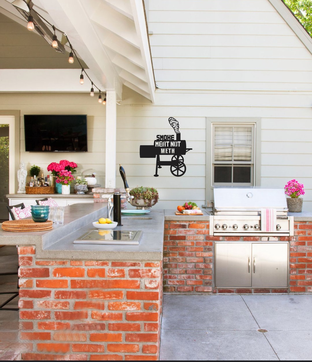 Smoke Meat Not Meth Metal Wall Art Hanging Sign - Etsy