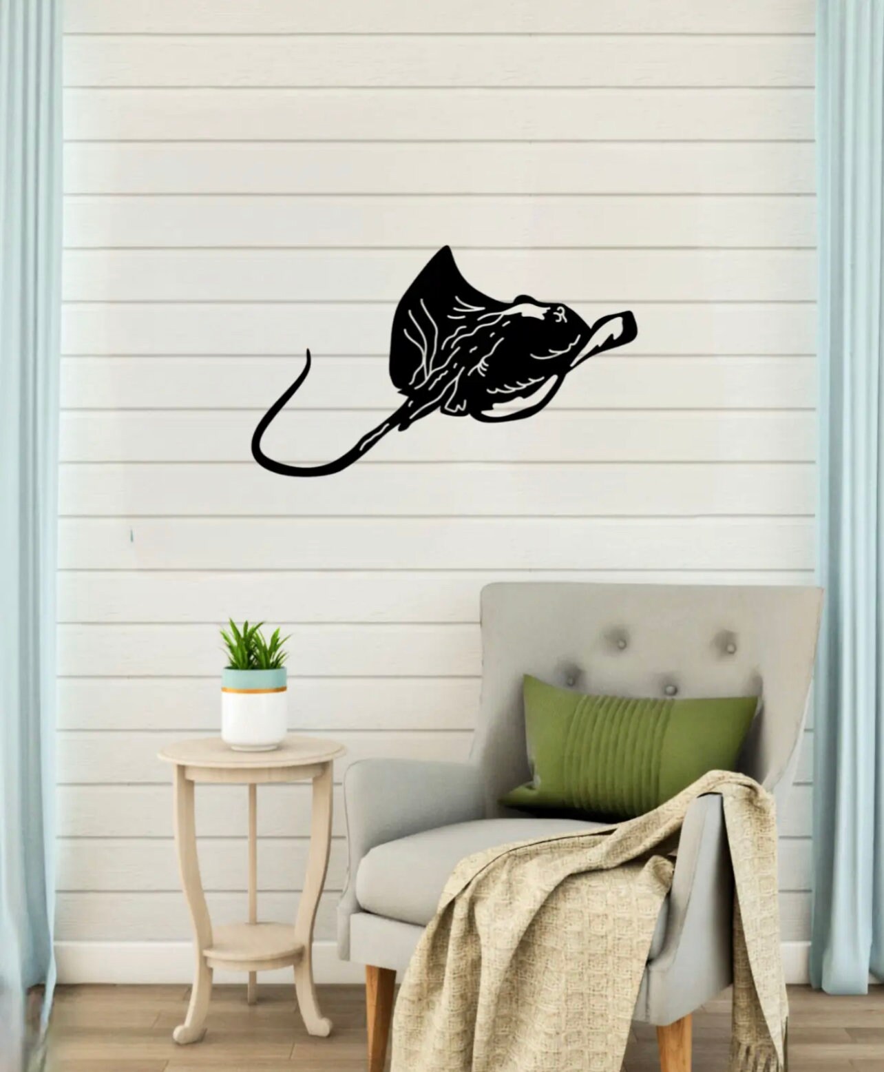 Metal Wall Hanging Stingray Decor, Black - Etsy