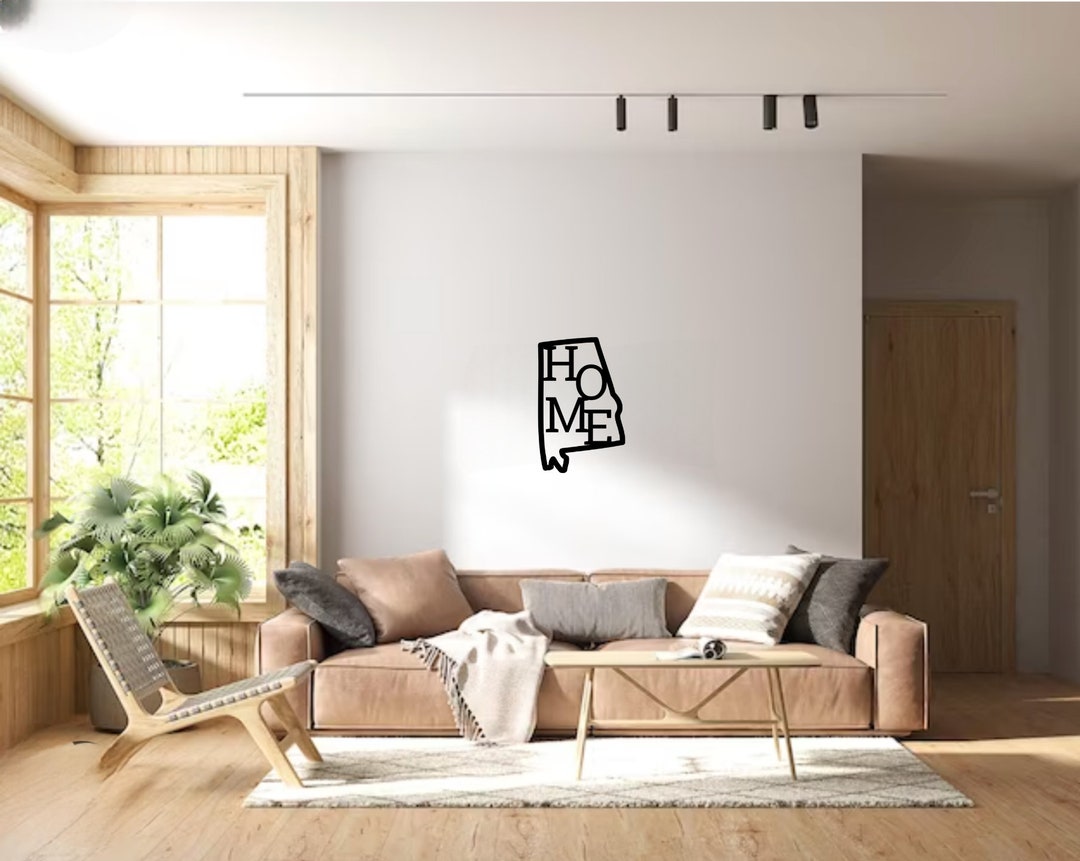 Home Wall Hanging Décor Metal Outline of Alabama - Etsy