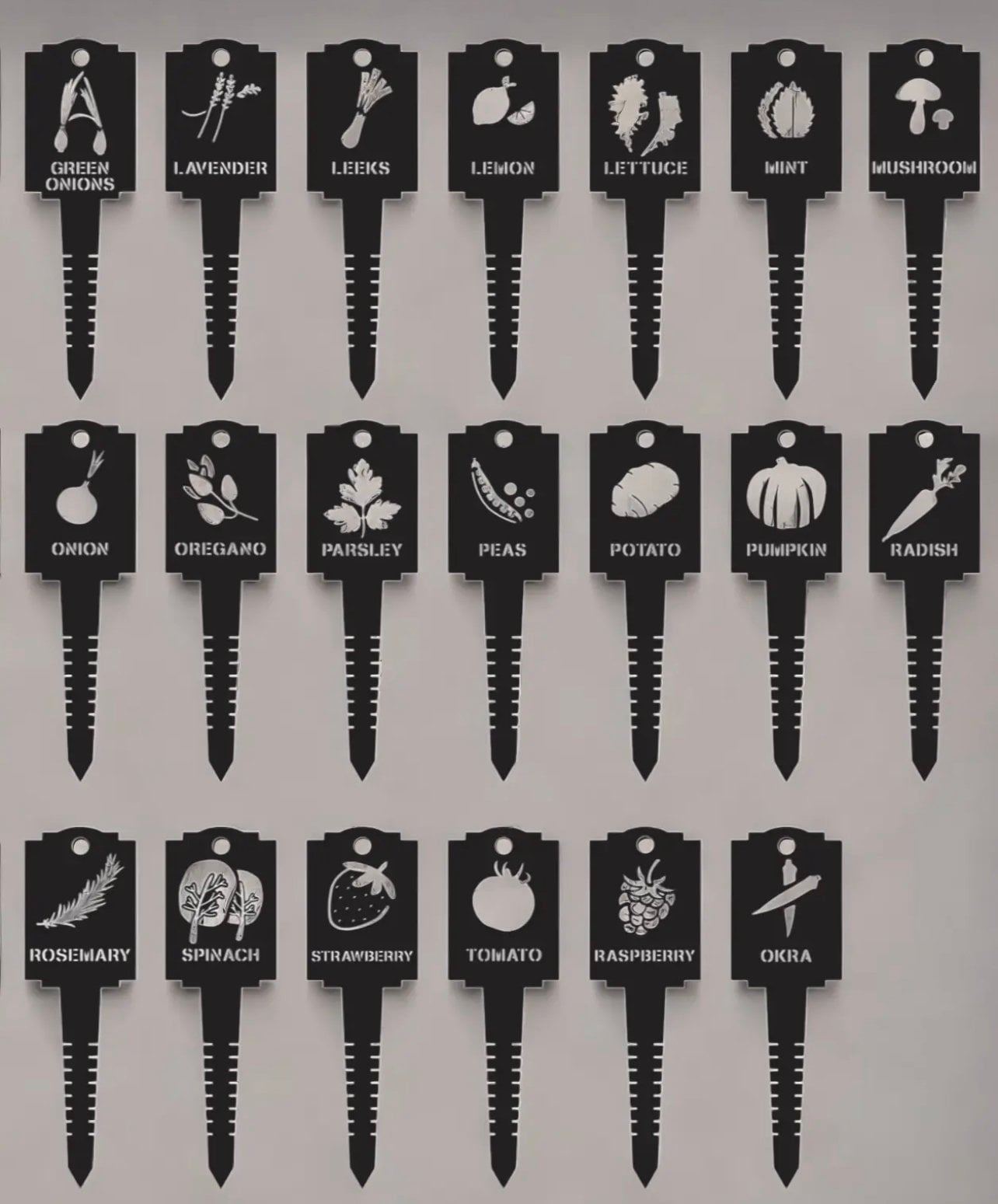 Metal Seed & Plant Markers Indoor/outdoor Herb Fruit Vegetable Seed ...