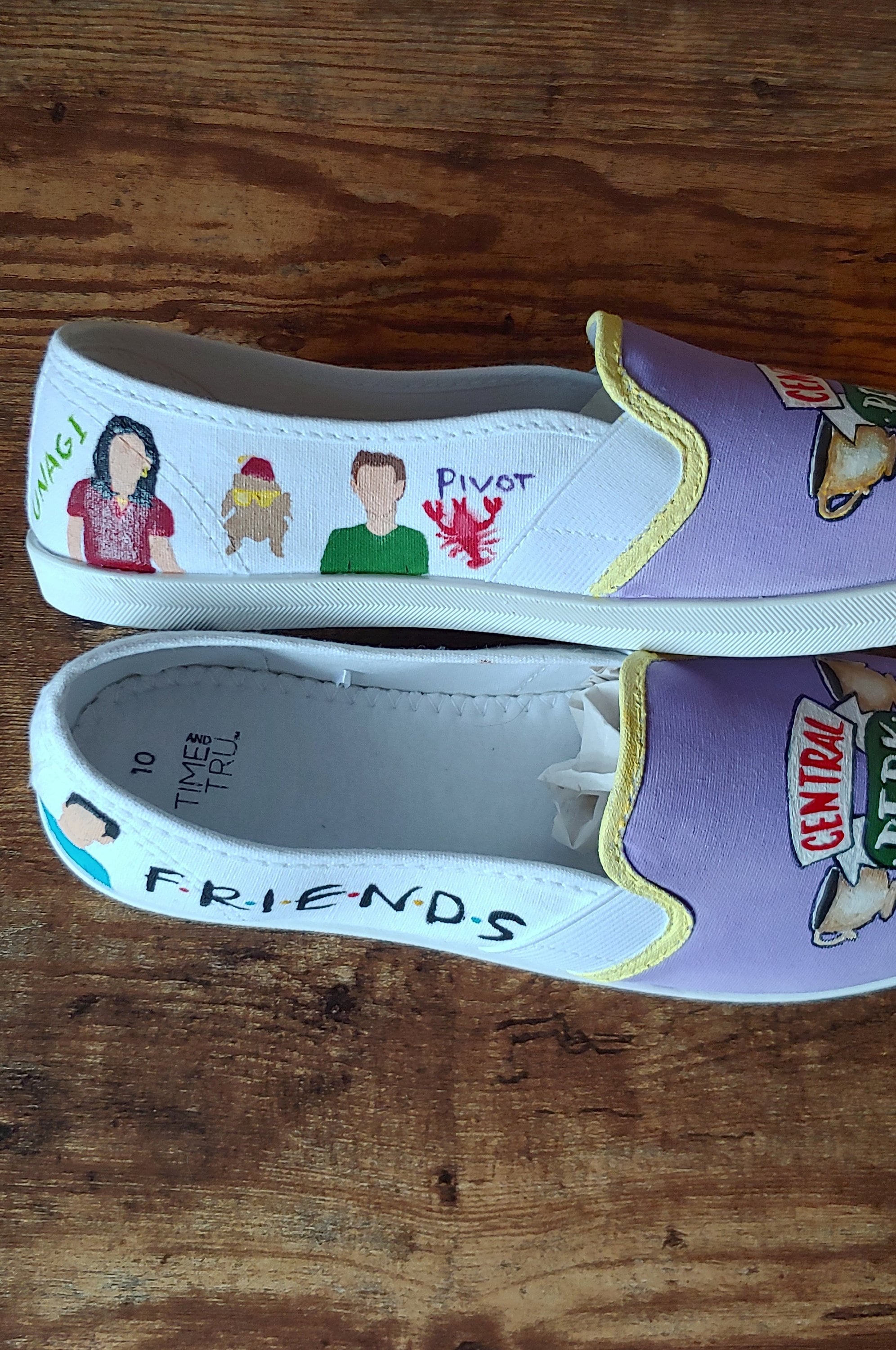 Friends Central Perk Painted Shoes With Acrylic Paint- Rachel Green ...
