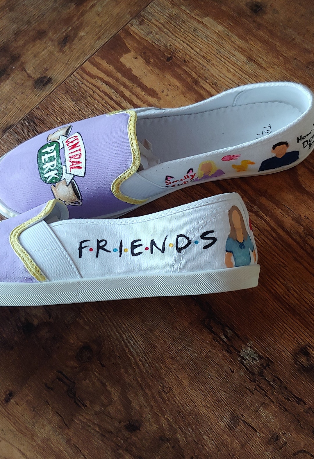 Friends Central Perk Painted Shoes With Acrylic Paint- Rachel Green ...