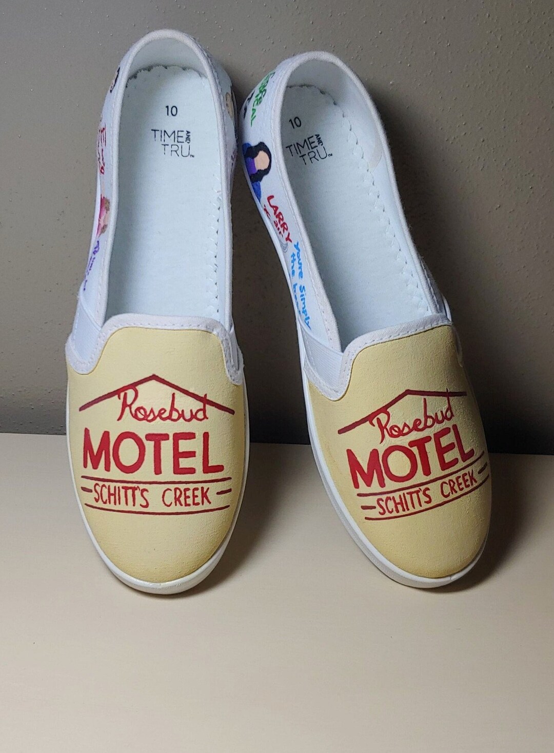 Schitt's Creek Rosebud Motel Painted Canvas Shoes Using Acrylic Paint ...