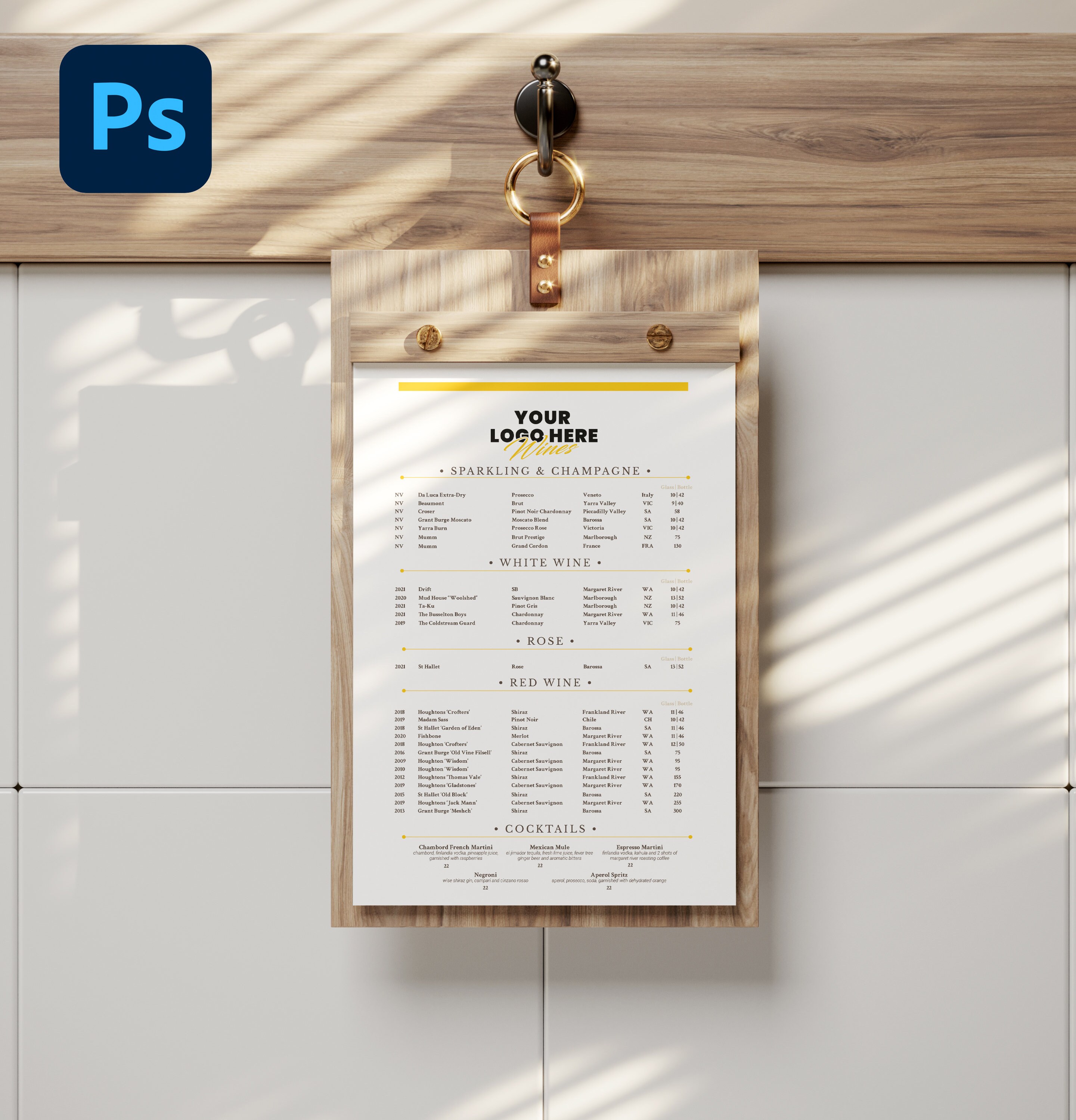 Wine and Cocktail Menu Template - Etsy