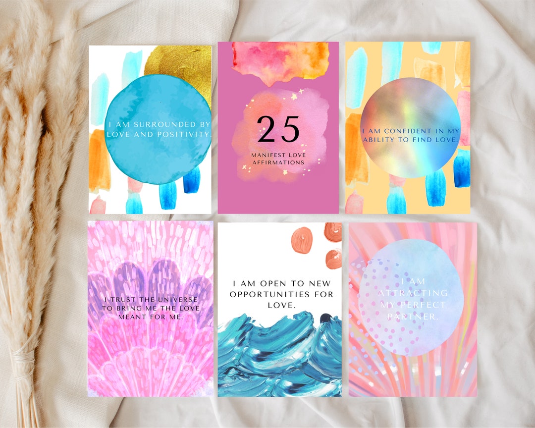 25 Printable Manifest Love Affirmation Cards, Manifestation Cards ...