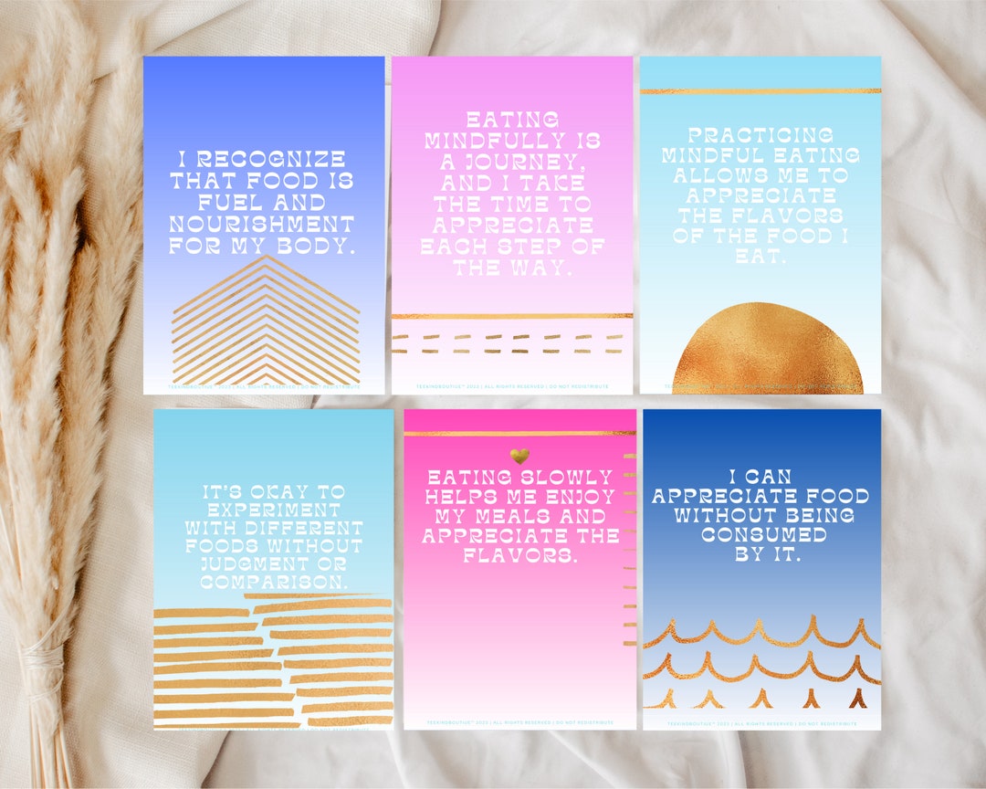 Handmade Mindful Eating Affirmation Cards - Etsy