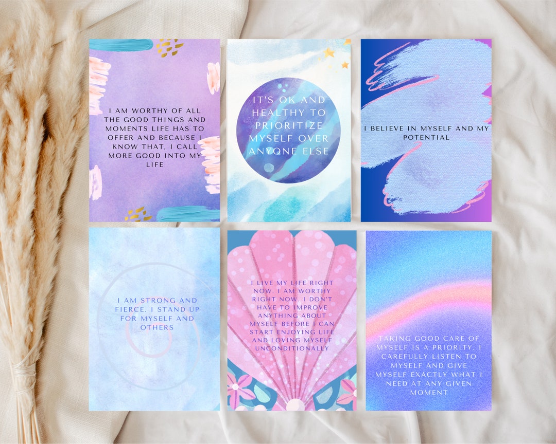 Self Love Affirmation Cards, Beautifully Crafted Digital Affirmation ...