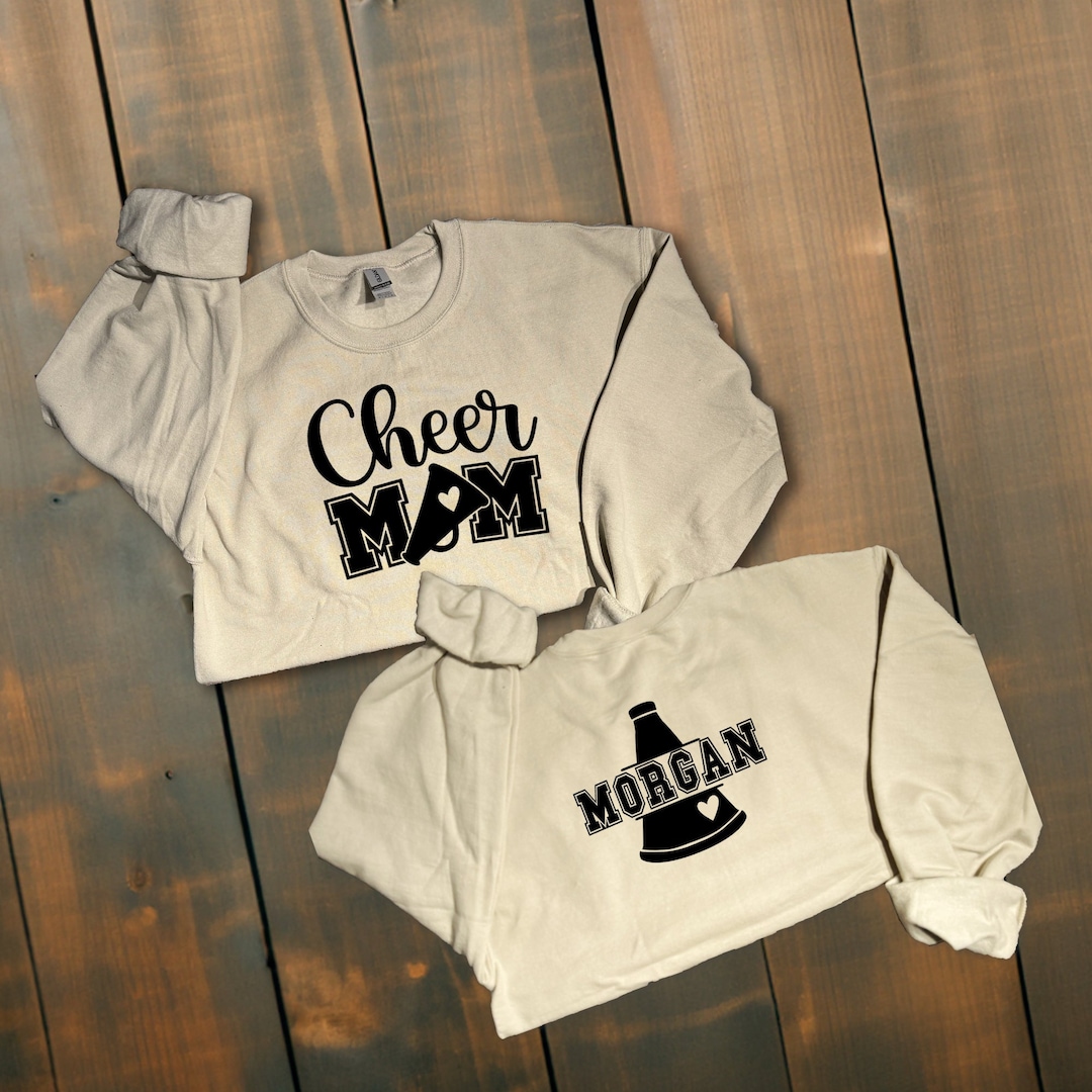 Cheer Mom Sweatshirt Custom Cheer Mom Sweater Glitter Cheer Mom Shirt ...