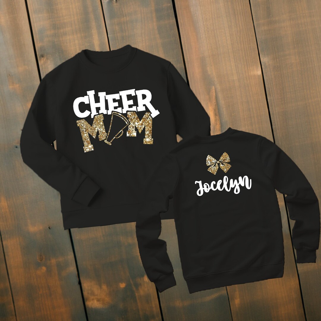 Cheer Mom Sweatshirt Custom Cheer Mom Sweater Glitter Cheer Mom Shirt