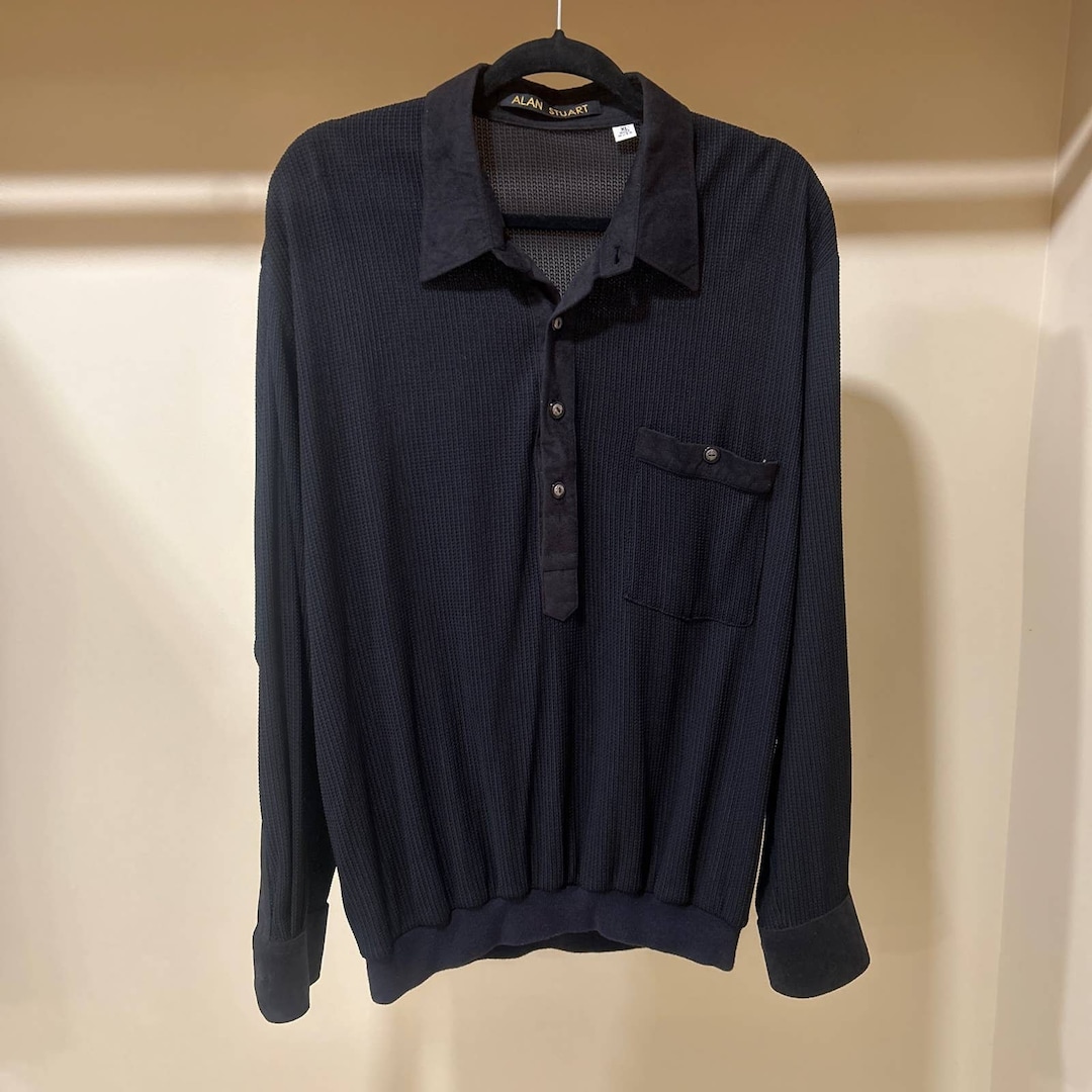 Vintage Men’s Alan Stuart Pullover Cable Long Sleeve Banded Shirt XL - Etsy