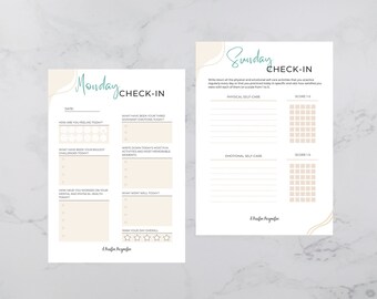 Daily Mental Health Check-in Printable Journal - Self-care & Well-being ...