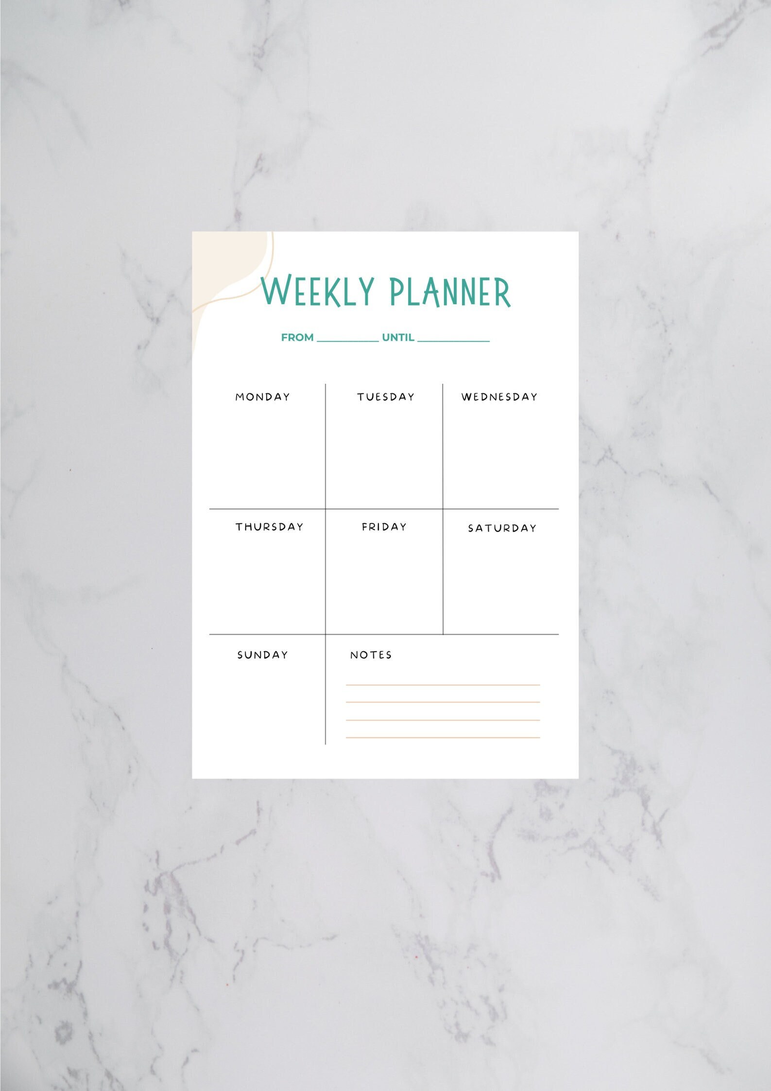 Simple Weekly Planner Editable Task Organizer Clean Design - Etsy
