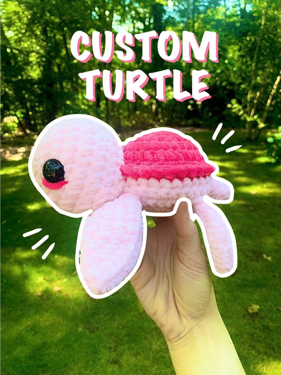 Custom Cute Crochet Turtle - Etsy
