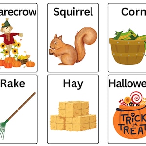 Autumn, Fall Flashcards, Vocabulary, October, November, Halloween ...
