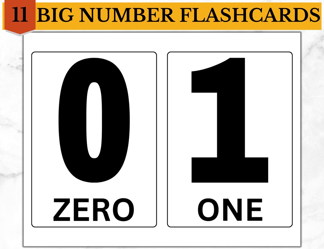 Number Flashcards 0-10, Big Font, Printable Number Educational ...