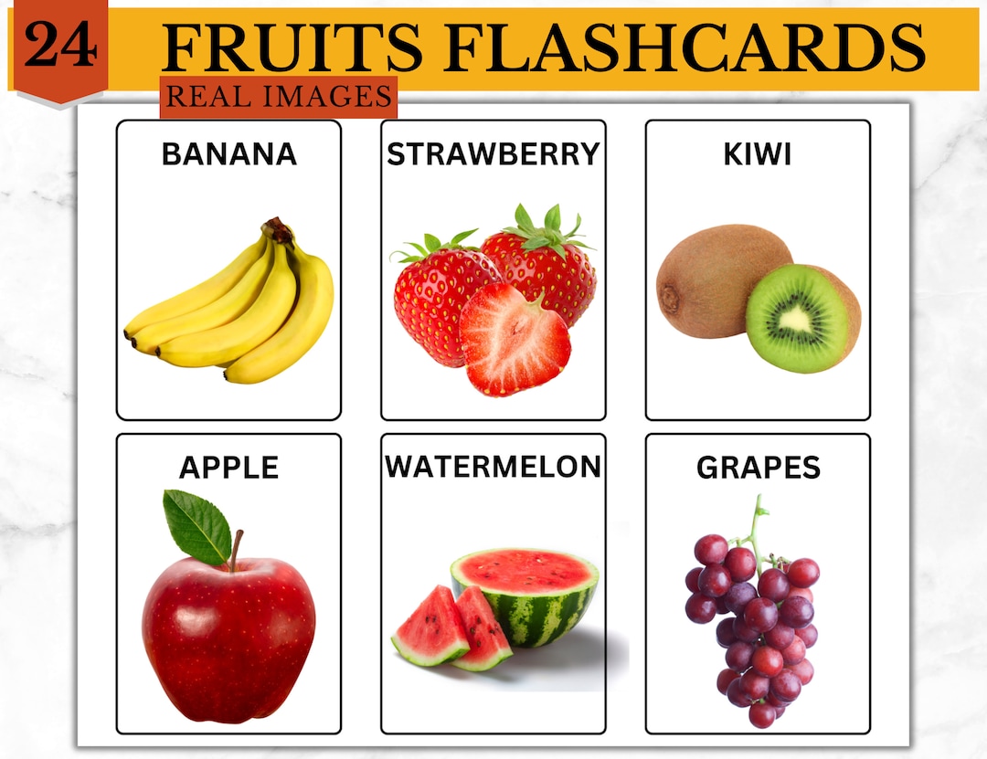 Fruits, Real, Flashcards, Montessori, School, Classroom, Kitchen ...