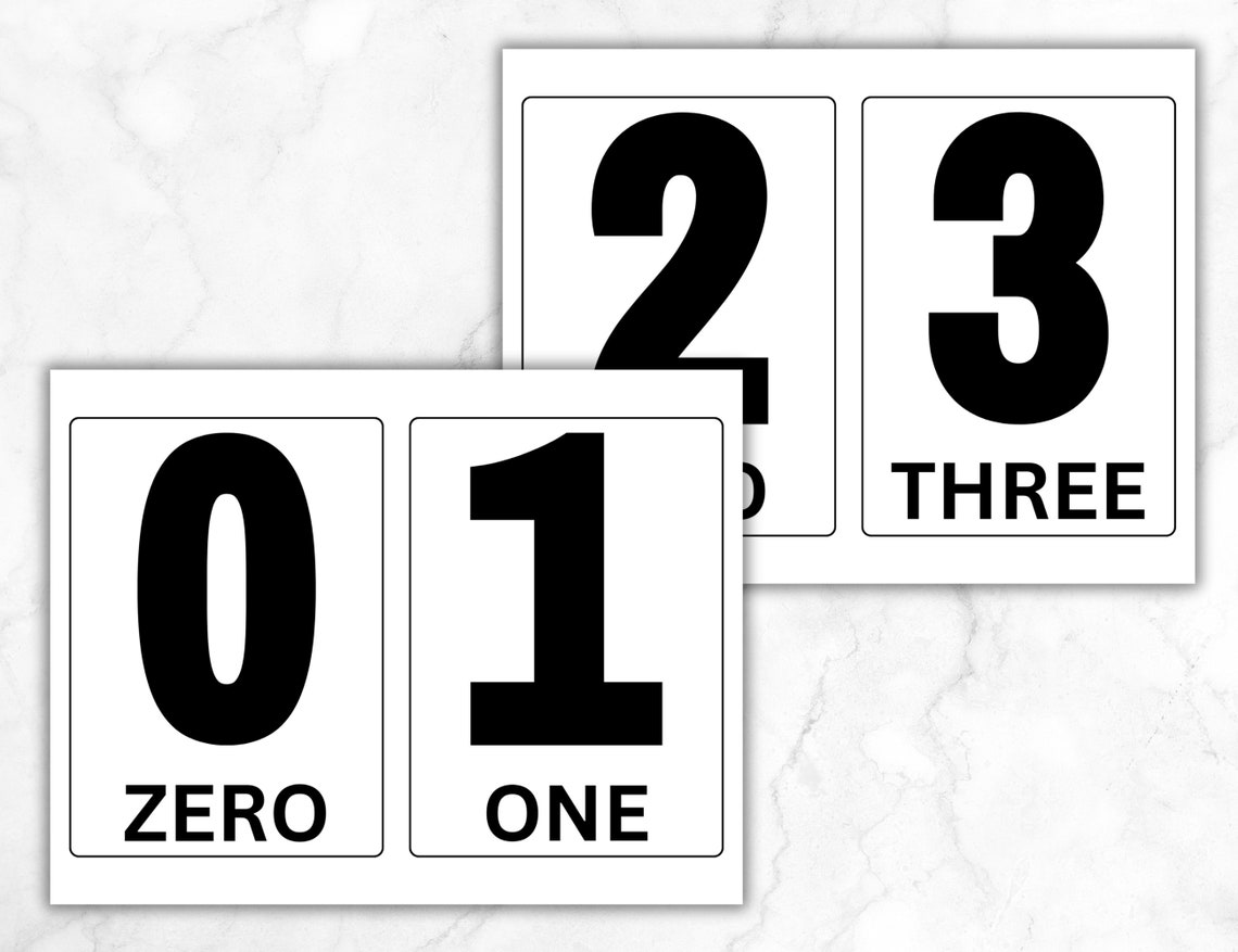 Number Flashcards 0-10, Big Font, Printable Number Educational ...