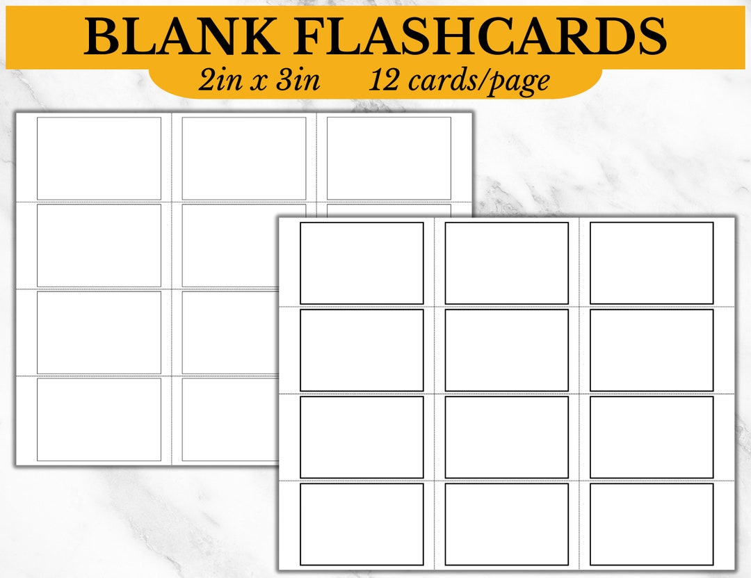 Blank Flashcard Printable, 2x3, Simple, Learning Flashcard, Homeschool ...