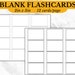 Blank Flashcard Printable, 2x3, Simple, Learning Flashcard, Homeschool ...