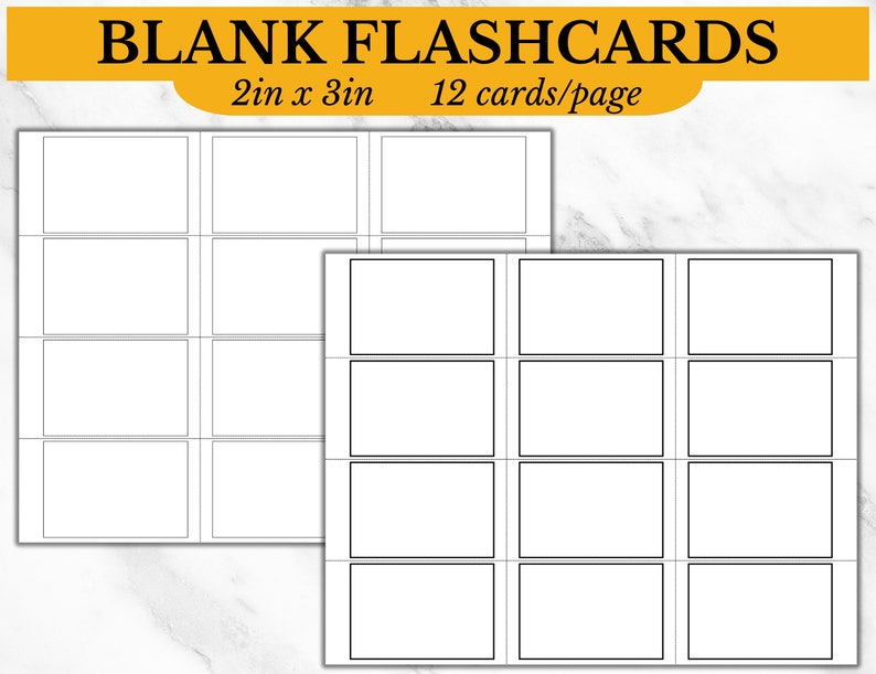 Blank Flashcard Printable, 2x3, Simple, Learning Flashcard, Homeschool ...