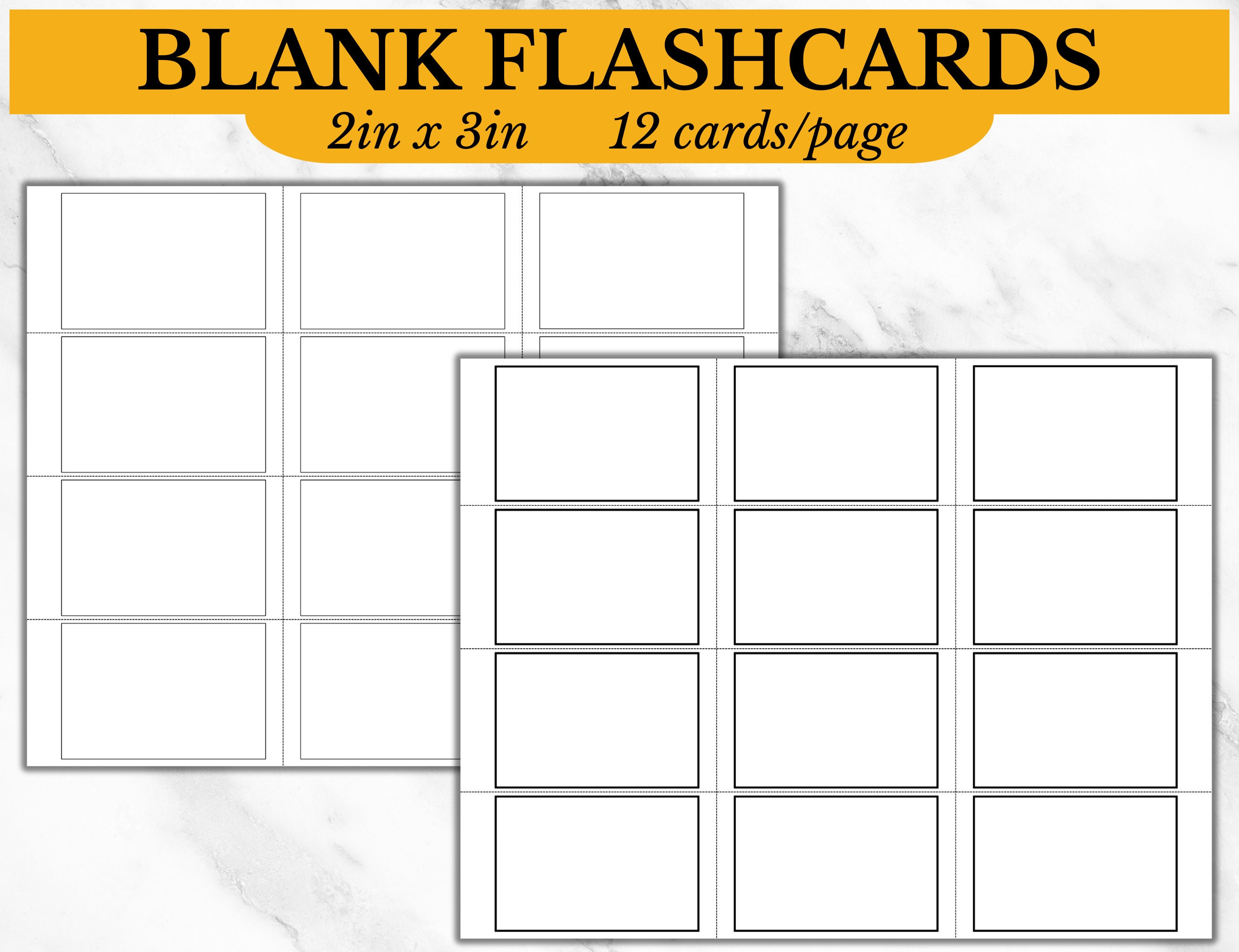 Blank Flashcard Printable, 2x3, Simple, Learning Flashcard, Homeschool ...