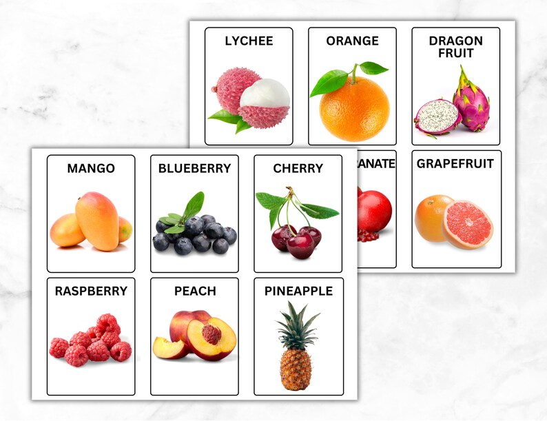 Fruits, Real, Flashcards, Montessori, School, Classroom, Kitchen ...