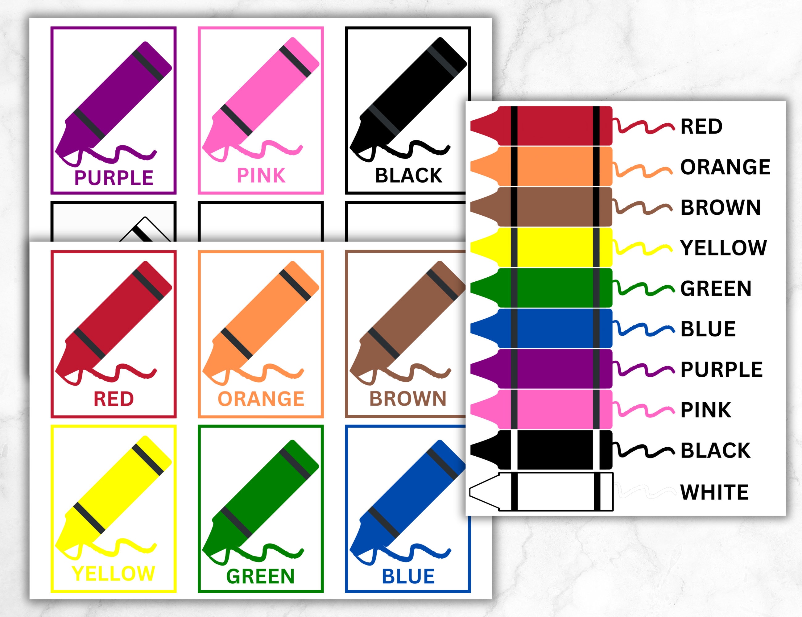 Color Flashcards, Crayons, Chart, Montessori, School, Classroom ...