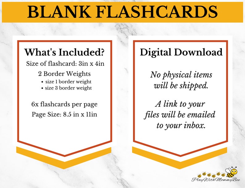 Blank Flashcard Printable, 3x4, Simple, Learning Flashcard, Homeschool ...