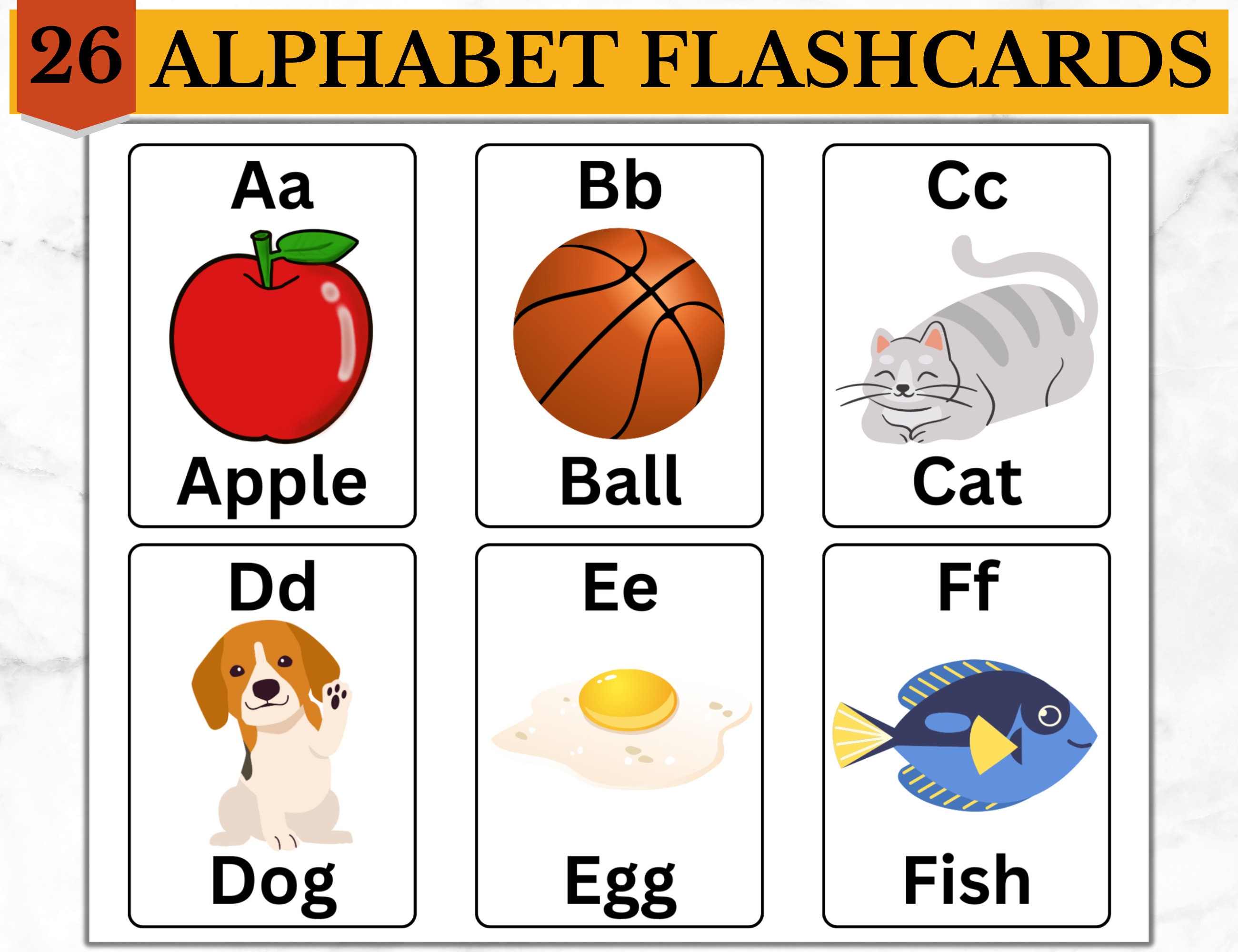 Alphabet Flashcards, Printable ABC Educational, Preschool, Homeschool ...