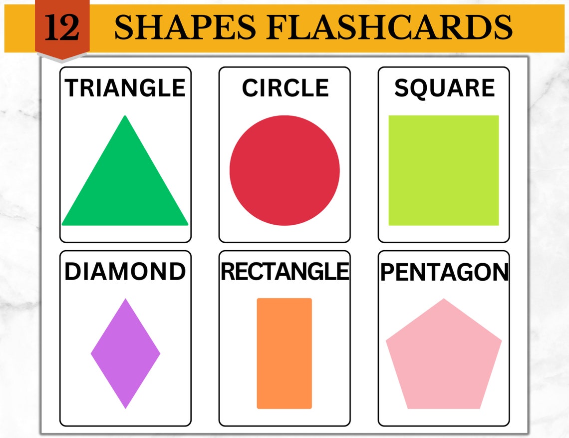 Shapes Flashcards, Forms, Figures, Geometric, Educational, Preschool ...