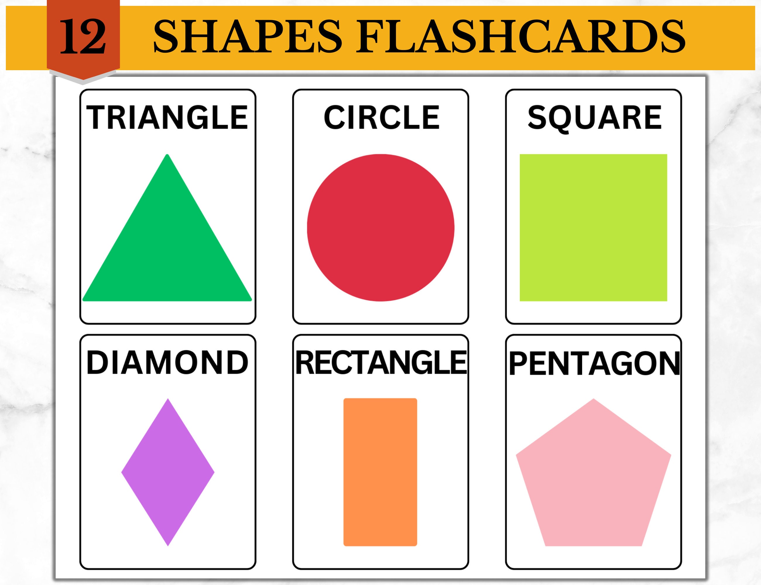 Shapes Flashcards, Forms, Figures, Geometric, Educational, Preschool ...