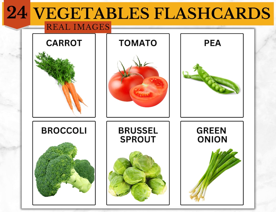 Vegetables, Real, Veggies, Flashcards, Montessori, School, Classroom ...