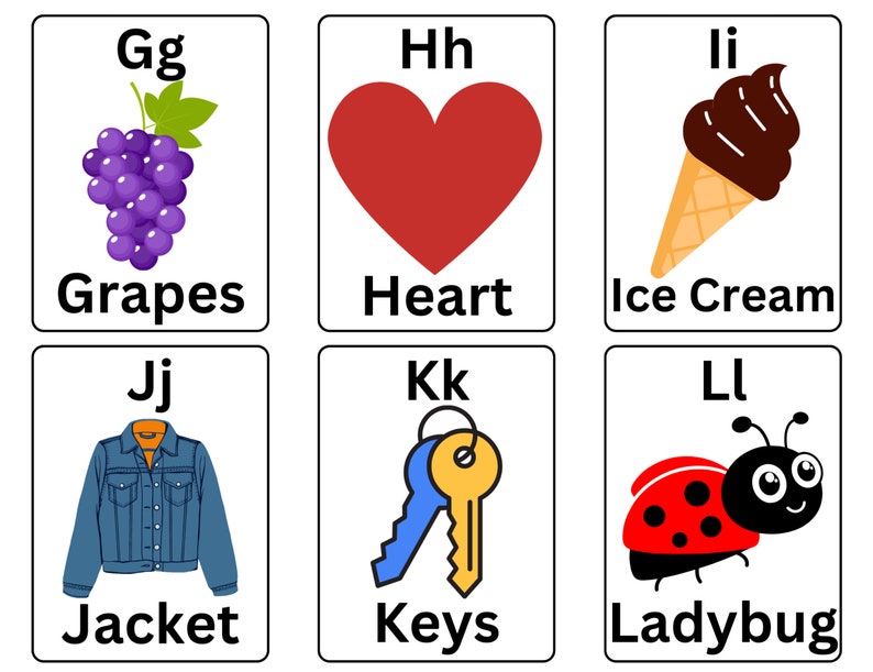 Alphabet Flashcards, Printable ABC Educational, Preschool, Homeschool ...