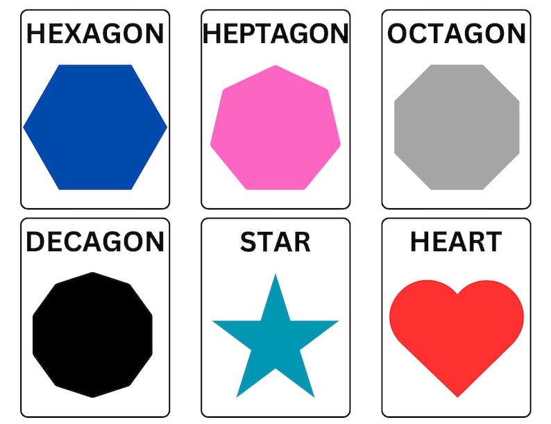 Shapes Flashcards, Forms, Figures, Geometric, Educational, Preschool ...