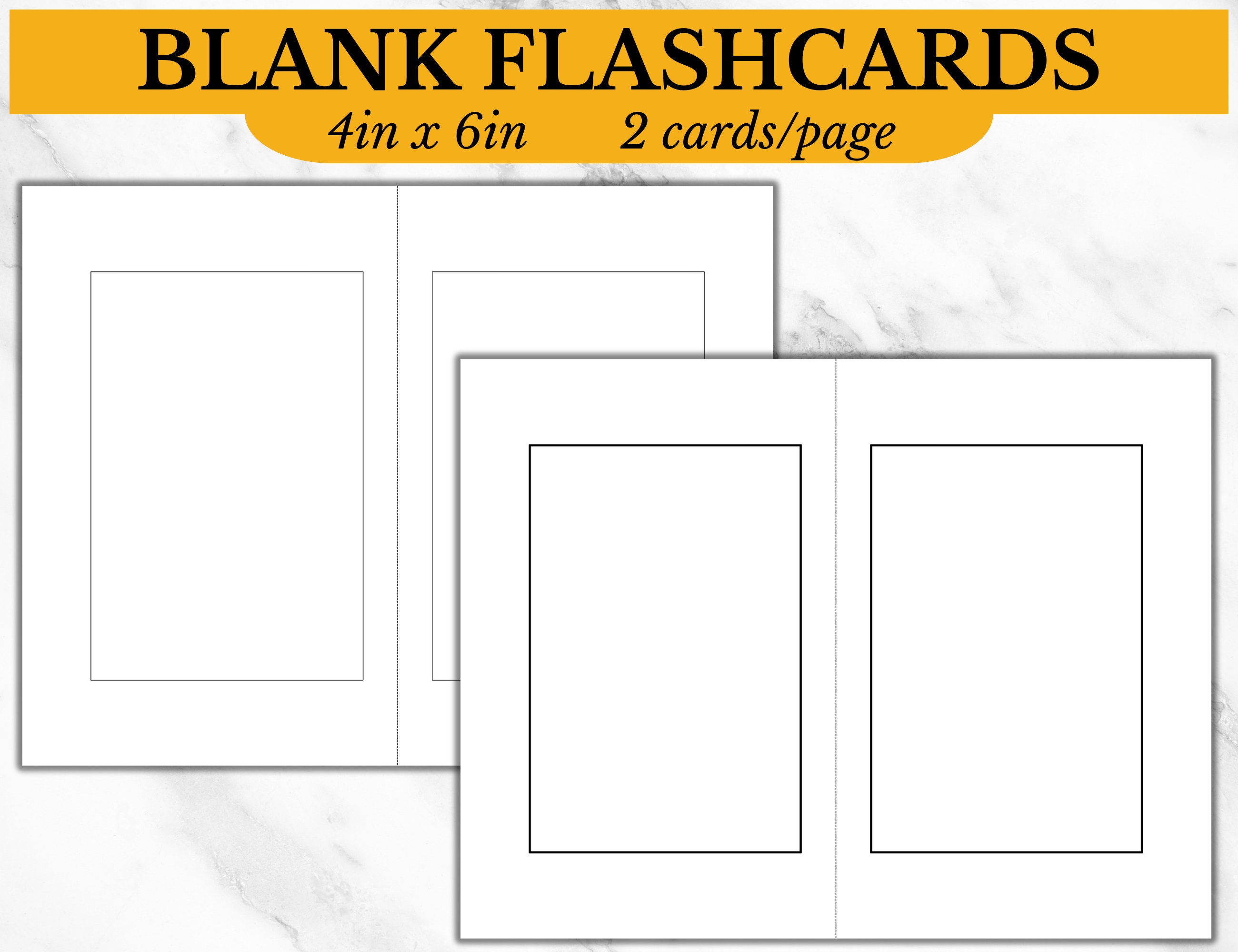 Blank Flashcard, Printable, 4x6, Simple, Learning Flashcard, Homeschool ...