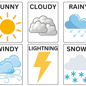 Weather Flashcards, Printable Weather Educational, Preschool ...