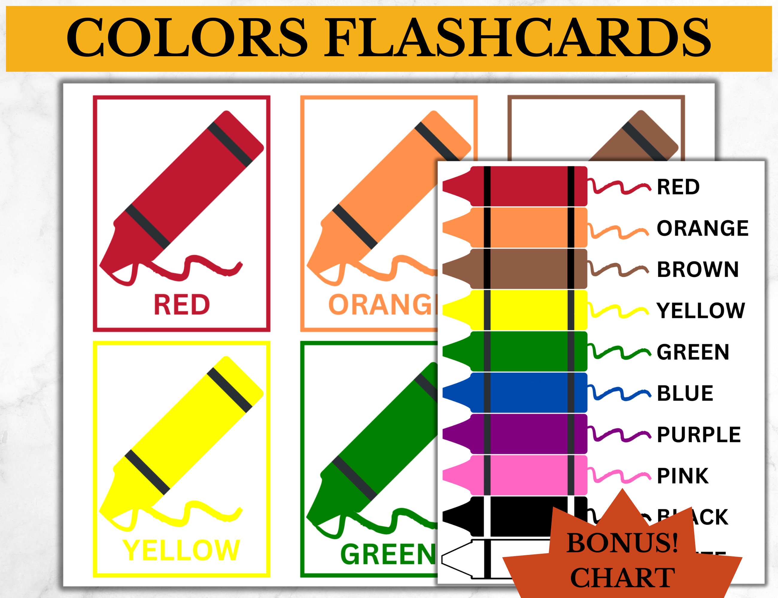 Color Flashcards, Crayons, Chart, Montessori, School, Classroom ...