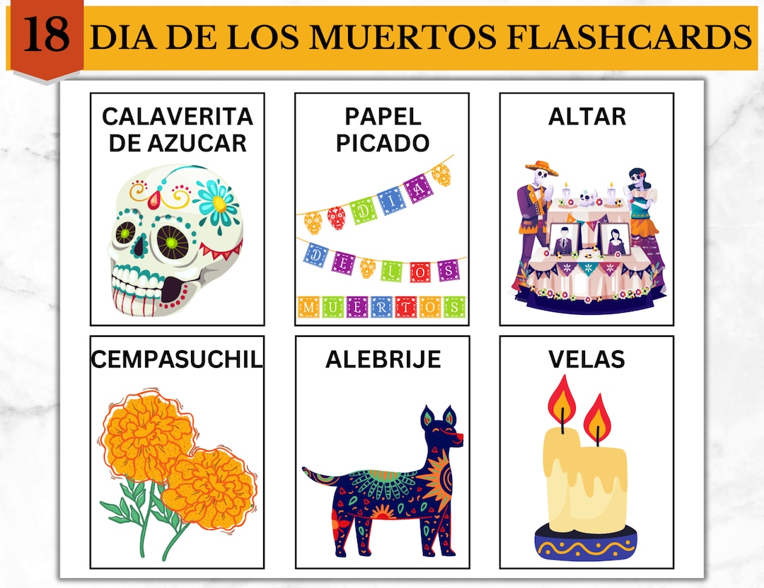 Day of the Dead, Dia De Los Muertos, Flashcards, Halloween, Spanish ...
