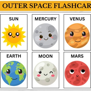 Outer Space, Solar System, Flashcards, Planets, Galaxy, Astronomy ...