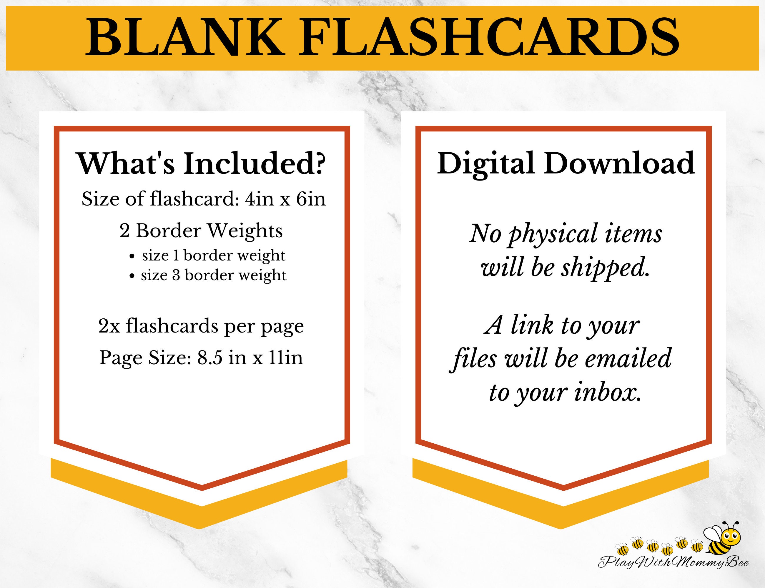 Blank Flashcard, Printable, 4x6, Simple, Learning Flashcard, Homeschool ...