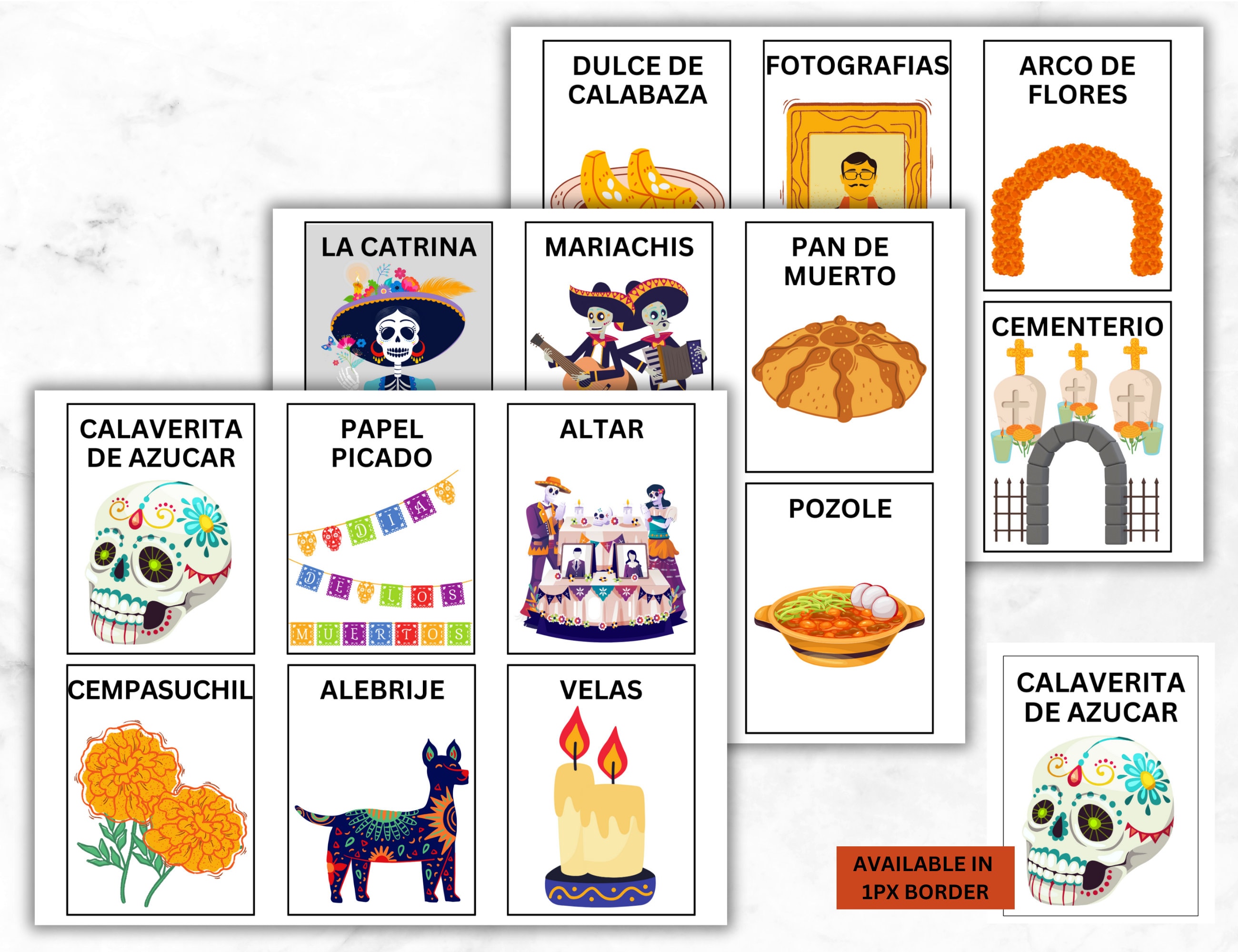 Day of the Dead, Dia De Los Muertos, Flashcards, Halloween, Spanish ...