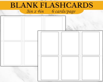 Blank Flashcard Printable, 2x3, Simple, Learning Flashcard, Homeschool ...