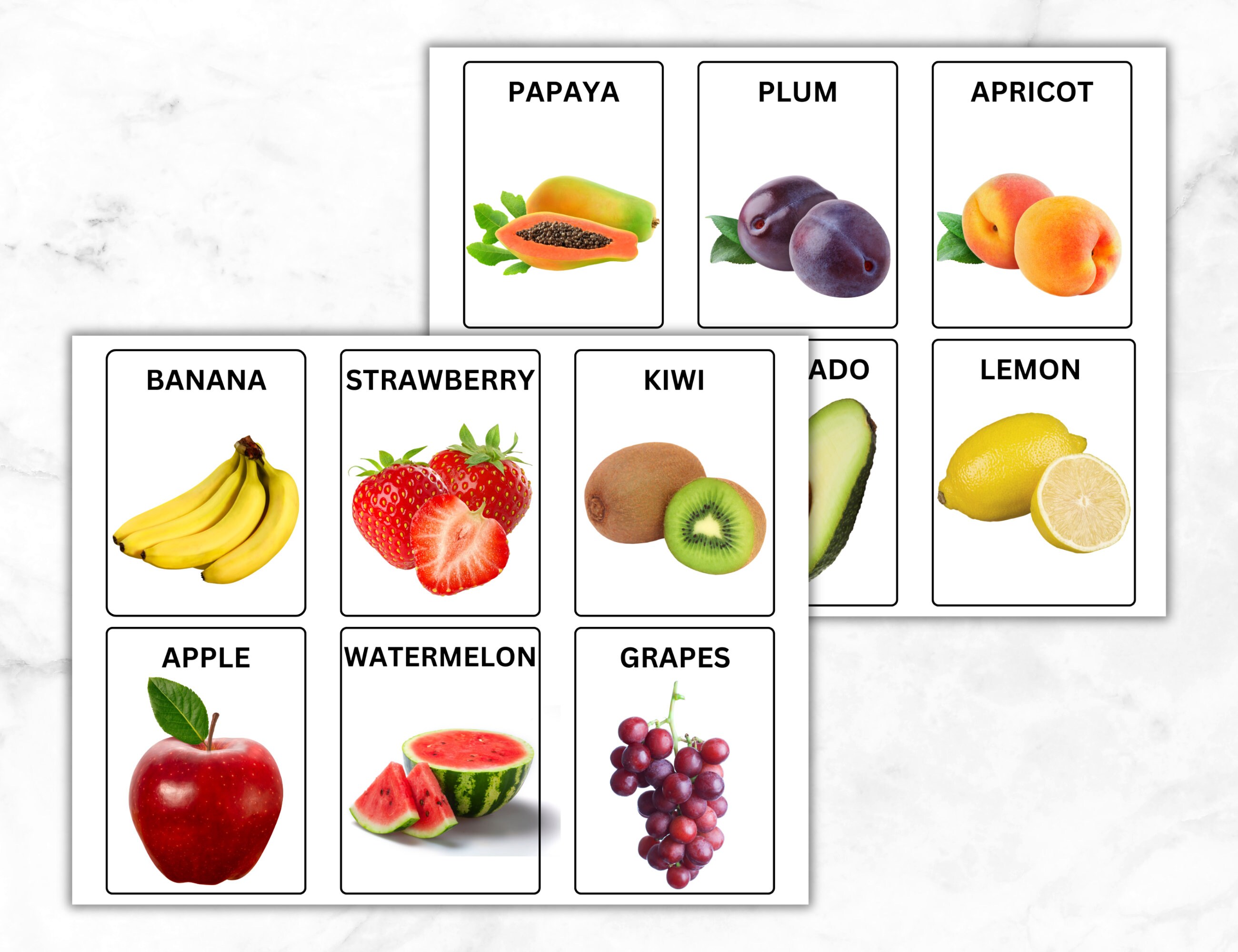 Fruits, Real, Flashcards, Montessori, School, Classroom, Kitchen ...