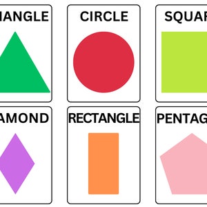 Shapes Flashcards, Forms, Figures, Geometric, Educational, Preschool ...