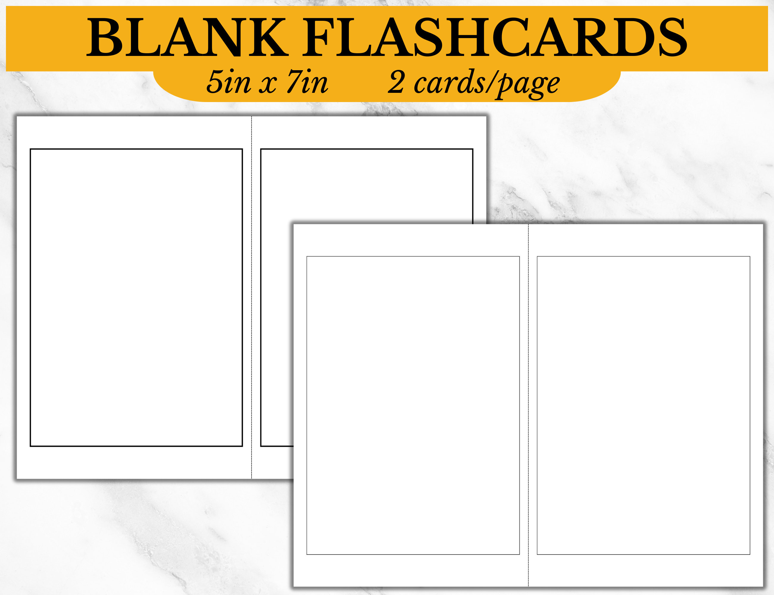 Blank Flashcard, Printable, 5x7, Simple, Learning Flashcard, Homeschool ...
