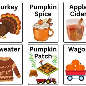 Autumn, Fall Flashcards, Vocabulary, October, November, Halloween ...