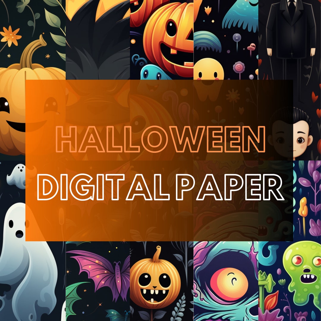 Halloween Digital Paper: Printable Spooky Patterns for Creepy Crafts - Etsy