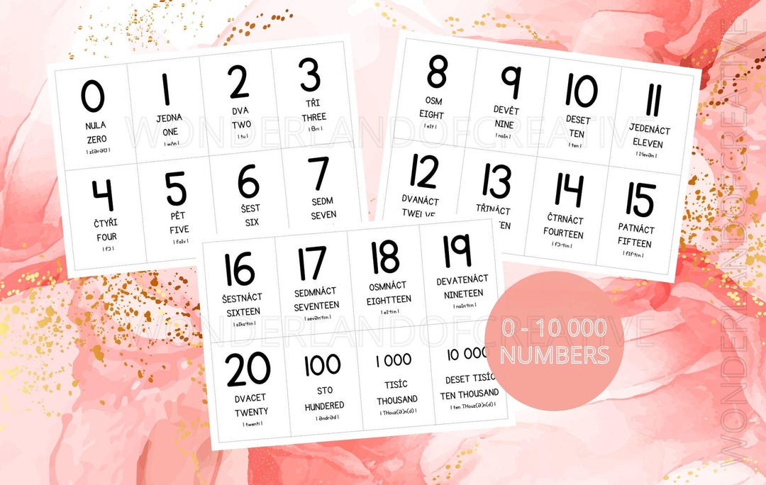 1-10000 Number Cards Pronouncing Numbers, Digital Download, Printable ...